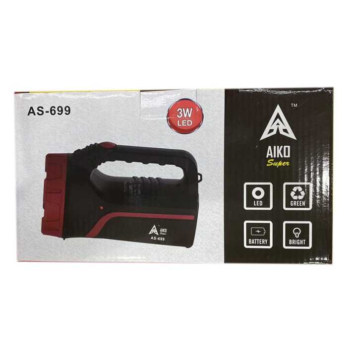 AIKO Super Rechargeable Torch 3W LED AS-699 | Daraz.lk