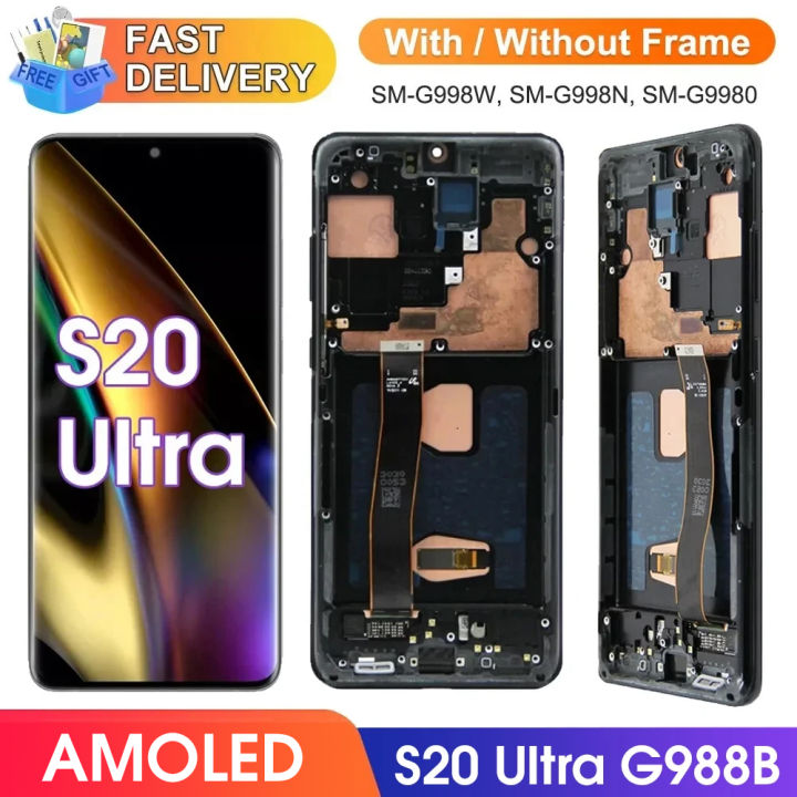 AMOLED S20 Ultra Screen Display with Frame, for Samsung Galaxy S20 ...