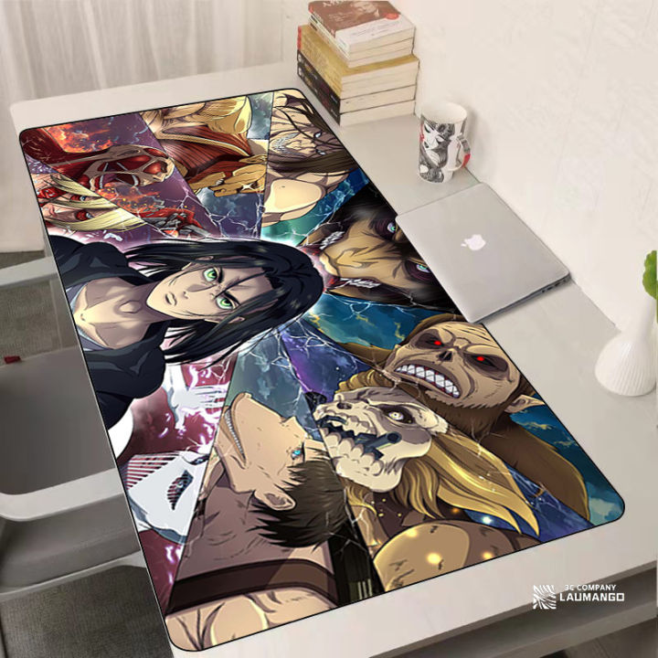 Attack On Titan Mouse Pad Gaming Accessories Keyboard Large Rubber Desk ...