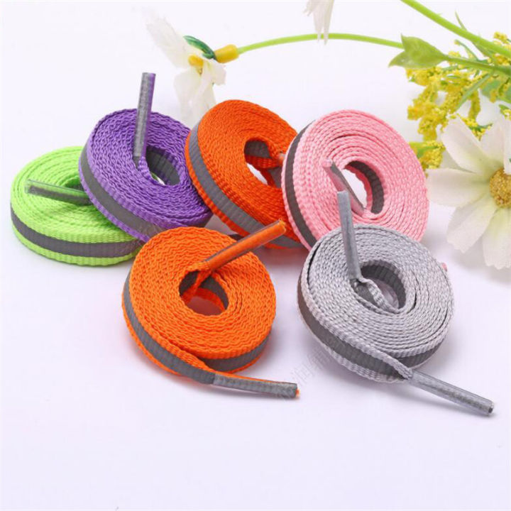 1Pair 120cm Flat Reflective Runner Shoe Laces Safety Luminous Glowing ...