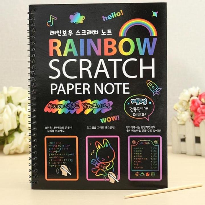 【DIV MALL】DIY Creative Rainbow Scratch Painting Art Board Black ...