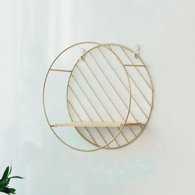 GOLD ROUND SHAPE WALL SHELF | Daraz.lk