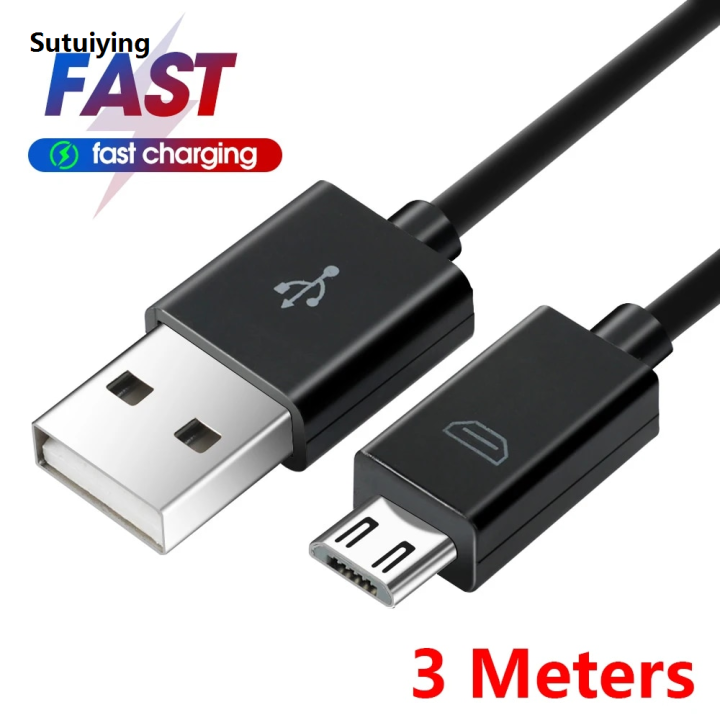 Sutuiying 3 Meters Fast Charging Micro USB Cable Android Smart Phone ...