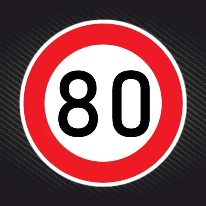 B-0075 Speed Limit 80 Km 16 Cm Self-Adhesive Decal Car Sticker ...