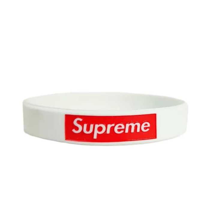 Supreme White Silicone Mens & Womens Unisex hand band Wristband ...
