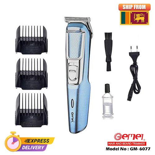 Geemy Genuine Gm 6077 Hair And Beard Rechargeable Trimmer Cordless Hair ...