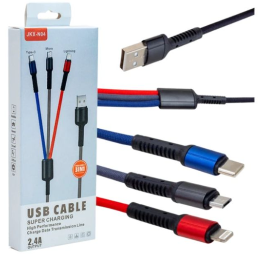 Multi USB 3 in 1 Charger Fast Charging Cable | Daraz.lk
