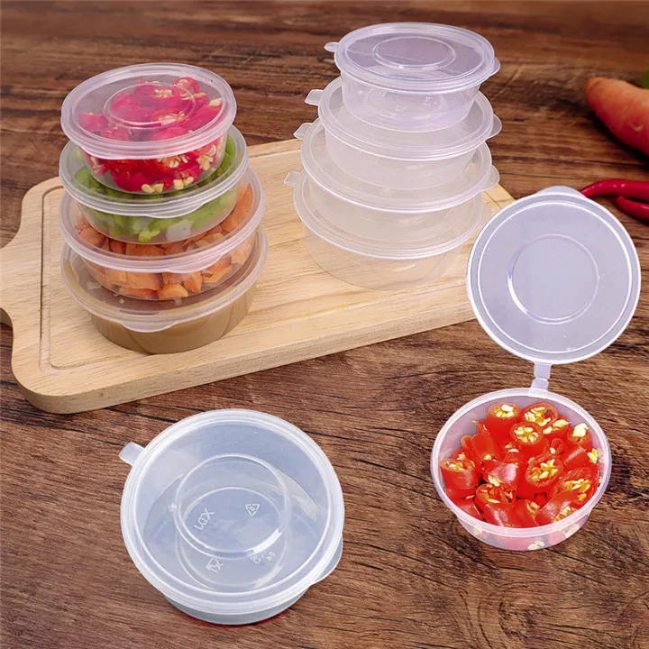 10PCS Disposable Sauce Seal Box Mini Transparent Plastic Sealed Box ...