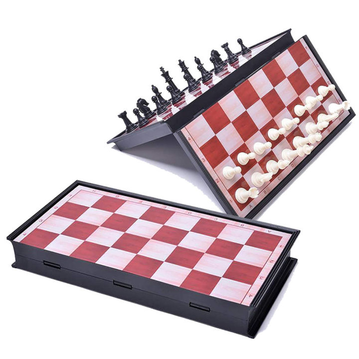 Mini Chess Set with Magnetic Pieces and Foldable Chess Board (17.5 x 17 ...