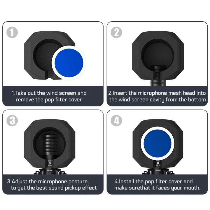 Microphone Foam Screen Pop Filter Soundproof Room Noise Recording Wind ...