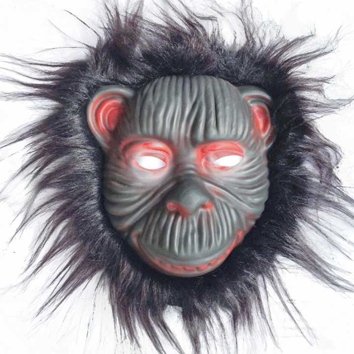 Black Scary Gorilla Monkey Face Mask with Hair Party Costumes | Daraz.lk