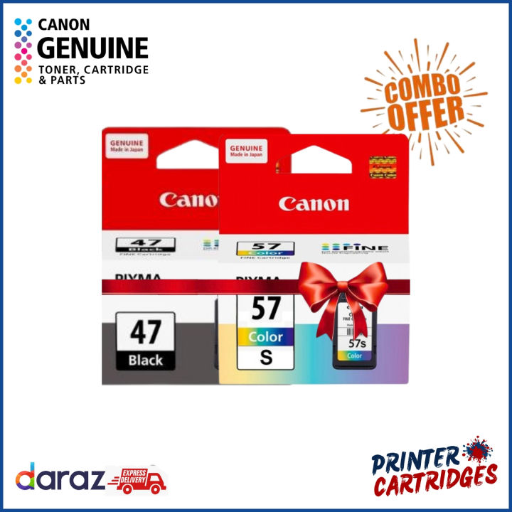 Canon PG-47 Black / CL-57 / CL-57s Color Original Ink Combo Pack | Daraz.lk
