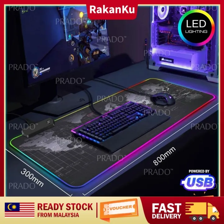 PRADO Malaysia RGB Mousepad LED Mouse Pad 80cm Extra Large Non-Slip ...