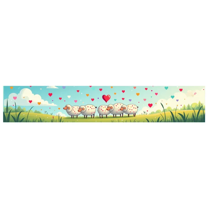 Cartoon Sheep Panorama Backdrop Wall Hanging for Baby Shower Nursery ...