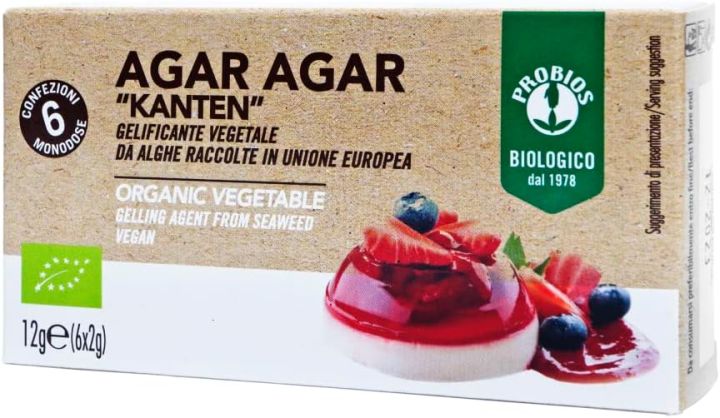 Probios Organic Seaweed Agar 12g Unflavored Thickener, Gelatin Powder ...