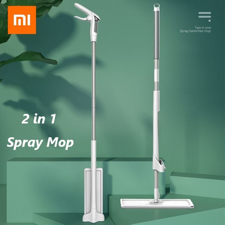 【BestGO】Xiaomi YouPin Blue fish Spray Mop 360 Degree Rotating Handheld ...