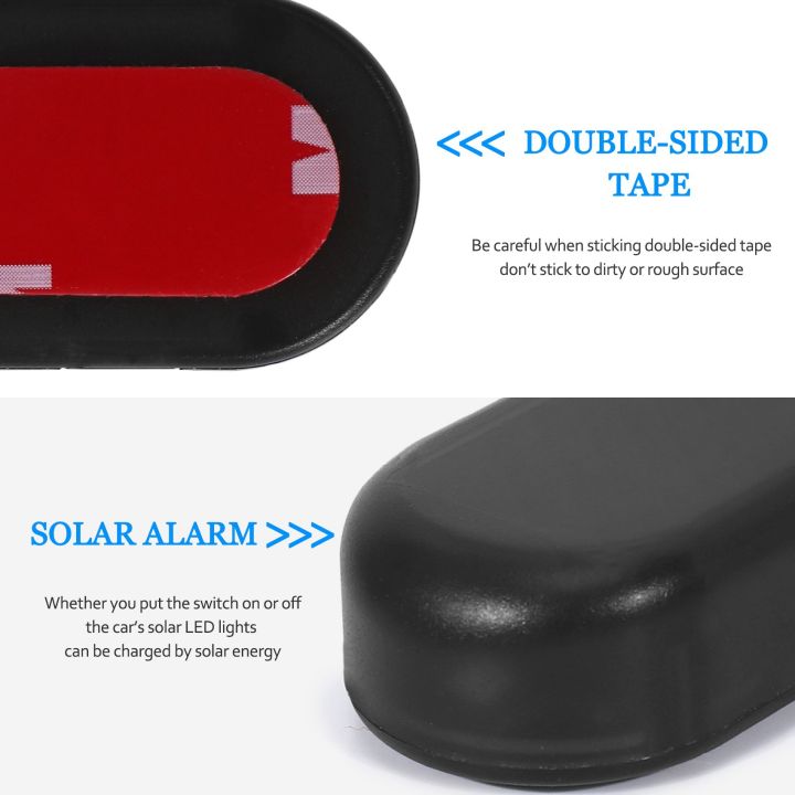 Car Solar Power Simulated Dummy Alarm Warning Anti-Theft Led Flashing ...