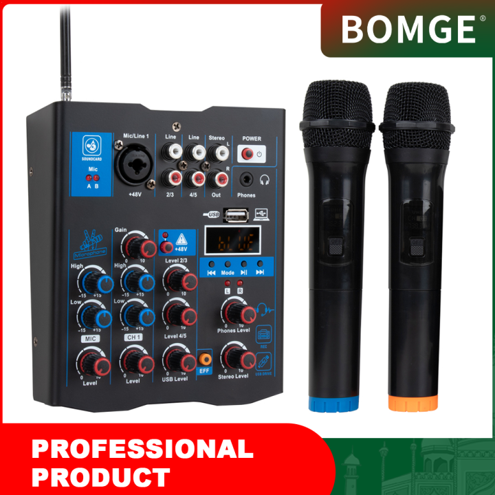 BOMGE sound card 4-way mixer home stage performance live recording ...