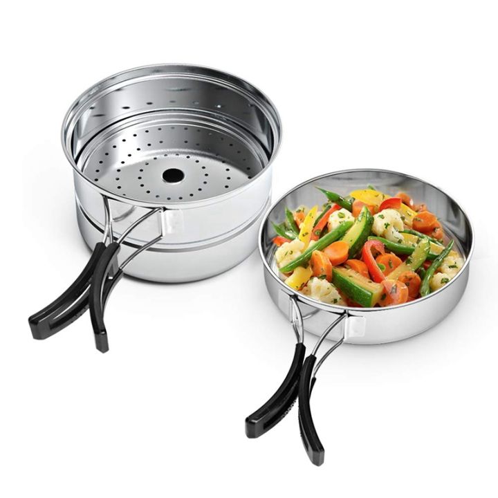 【Cathery Baby Store】Steel Outdoor Cooking Kettle Camping Pot Backpack ...