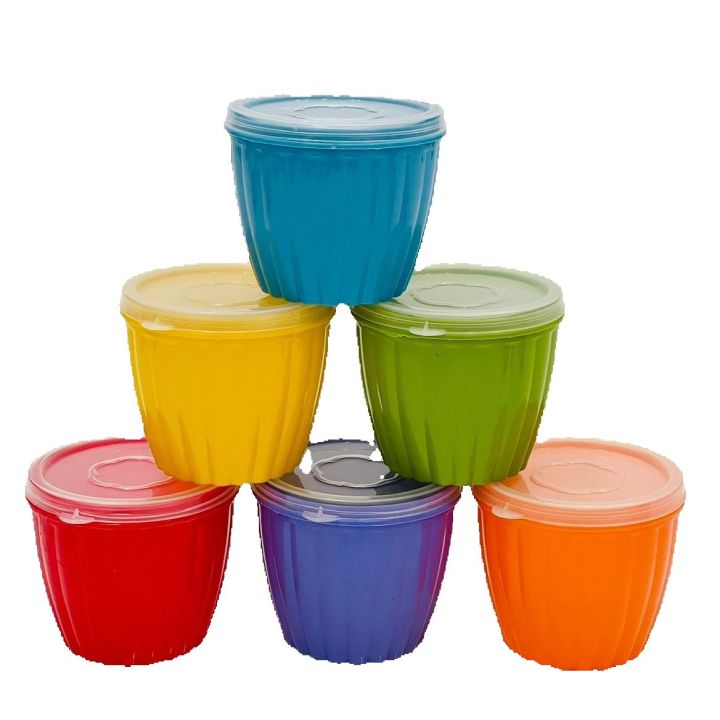 06Pcs Spicy Dappa Set Multi Colours 275ML/450ML | Daraz.lk