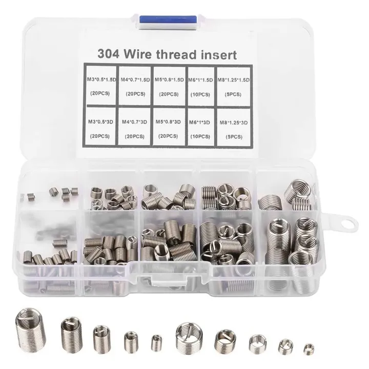 300Pcs Thread Repair Inserts M3 M5 M6 M8 Stainless Steel Heli Coil ...