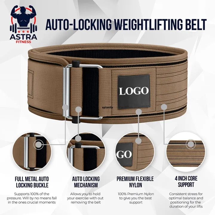 Quick Locking Weightlifting Belt Adjustable Nylon Gym Workout Belts for ...