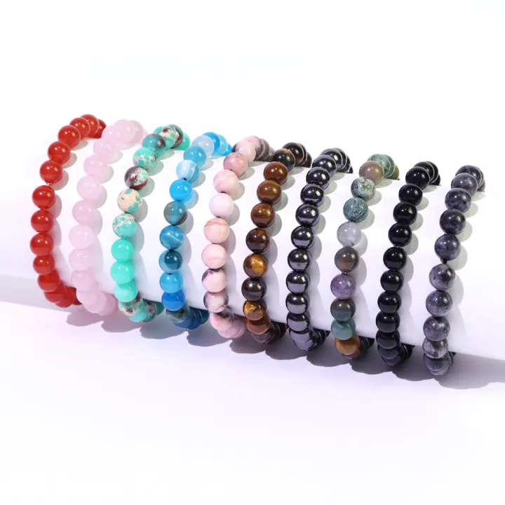 1pc 6mm 19cm Agate Round Bead Bracelet Turquoise Bracelet Jewelry Bracelet | Daraz.lk