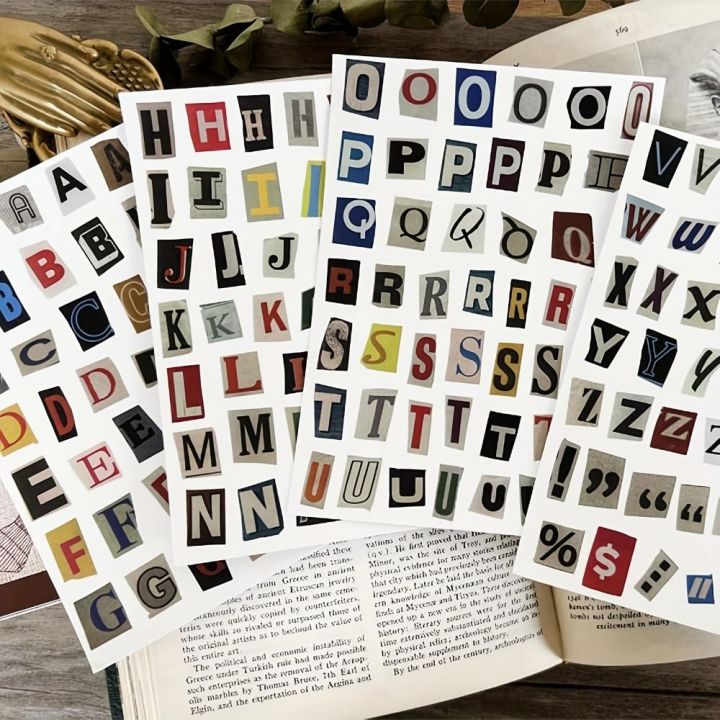 New 181pcs/4-Sheet English Alphabet Stickers Korea Ins Style Decorative ...