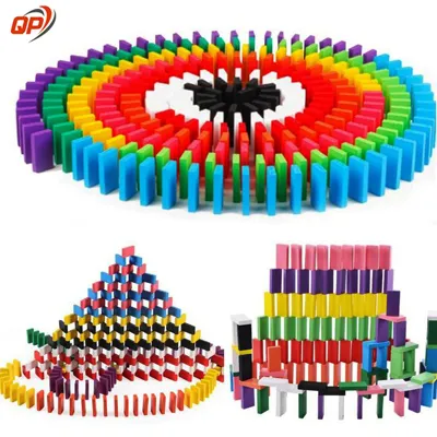 Domino Creations Big Size 100-Piece Neon Kids Games for Game Night ...