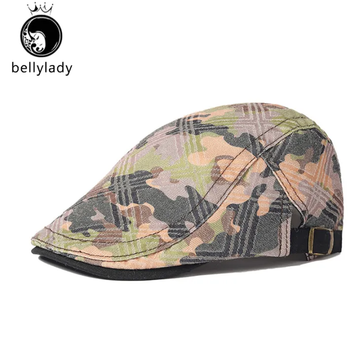 bellylady Men Women Plaid Newsboy Hat Adjustable Flat Cap Cabbie ...