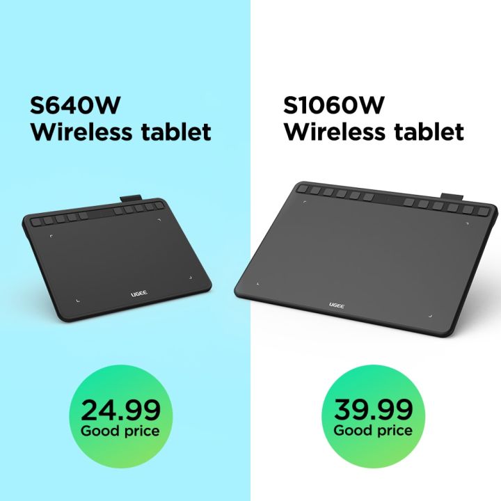 UGEE S1060W/S640W Wireless Drawing Tablet Digital Graphic Tablets ...