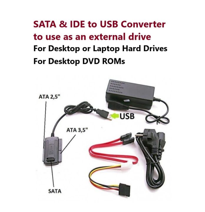 SATA and IDE to USB Converter for Desktop Hard Drives Laptop Hard ...