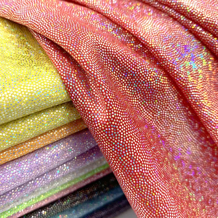 Shiny Glitter fabric Eye-catching Lightweight Polyester Iridescent ...