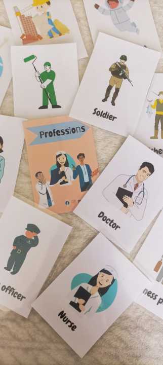 Professions Flashcards, kids educational tools, kids flashcards | Daraz.lk