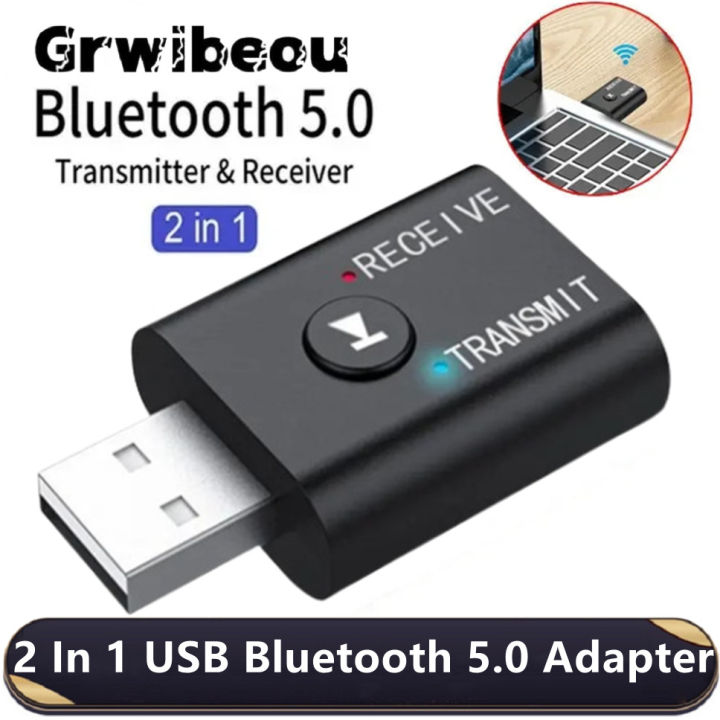 2 In 1 USB Bluetooth Adapter 5.0 Bluetooth for Computer TV Laptop ...