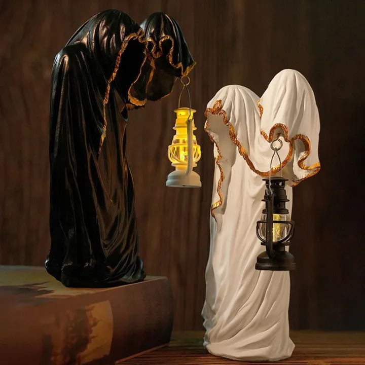 Vintage Resin Hell Mailman Lantern Decorative with Lantern Eerie Glow ...