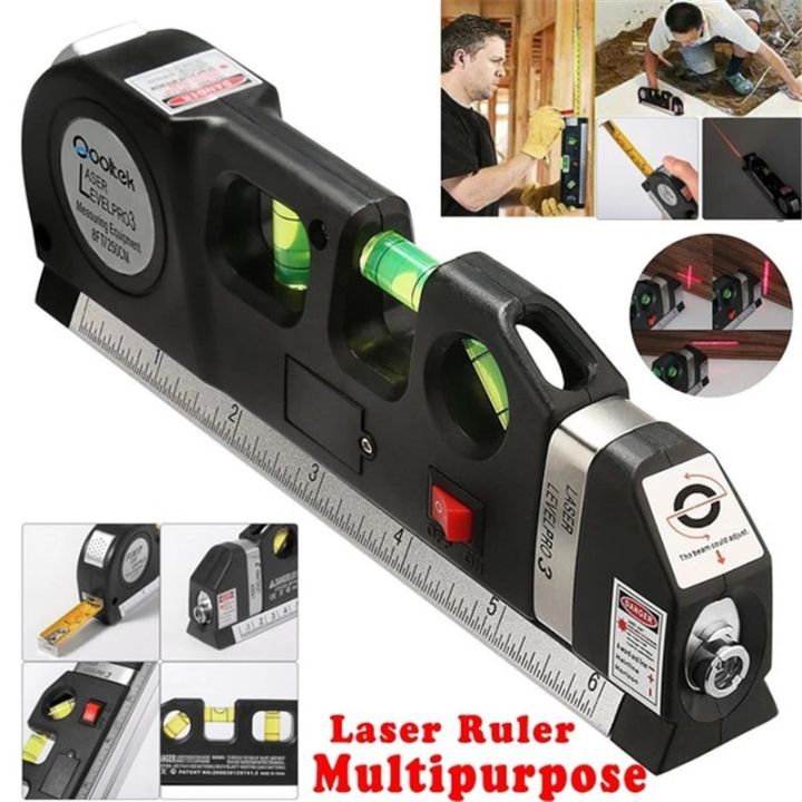 Multipurpose Laser Ruler Laser Level and Spirit Level Metric Rulers Laser Straight Line Horizon ...
