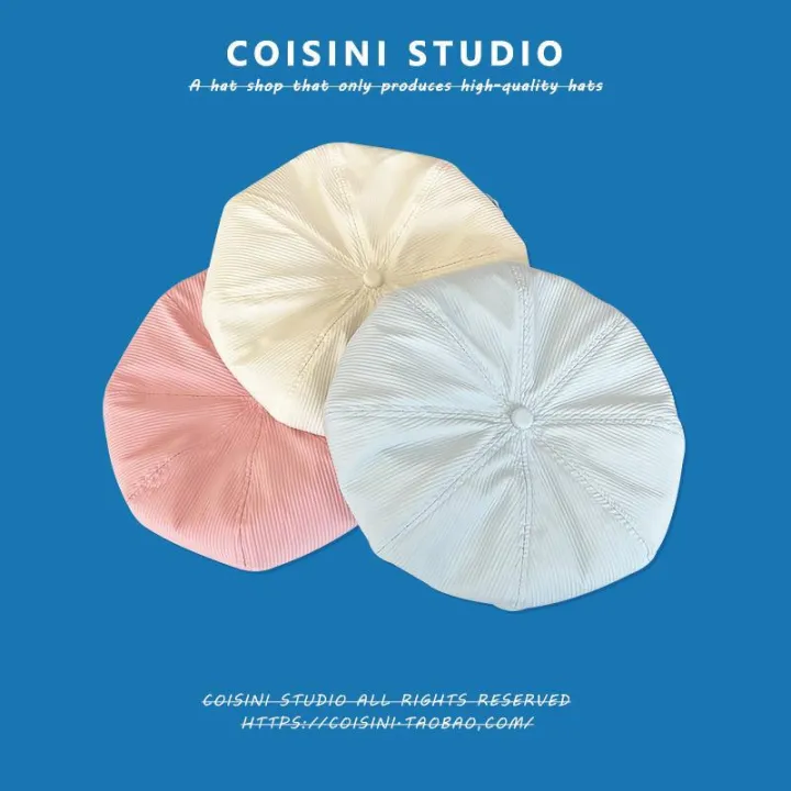 【Sorvo】Japanese cute and sweet cartoon patch beret girl summer thin ...