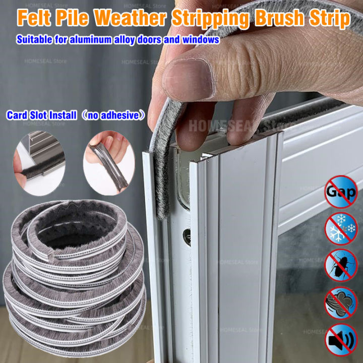 10m Door Window Sealing Strip Soundproof Brush Seal Slot Weather ...