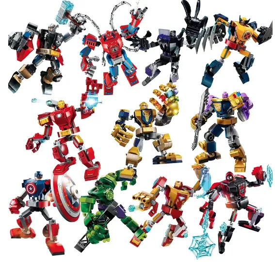 Marvel Avengers Superhero Lego Action Figure Bricks Spider-Man Iron Man ...