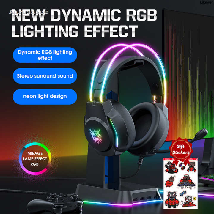 LikewenSpecial ONIKUMA Wired Gaming Headphone with Headband RGB Light ...