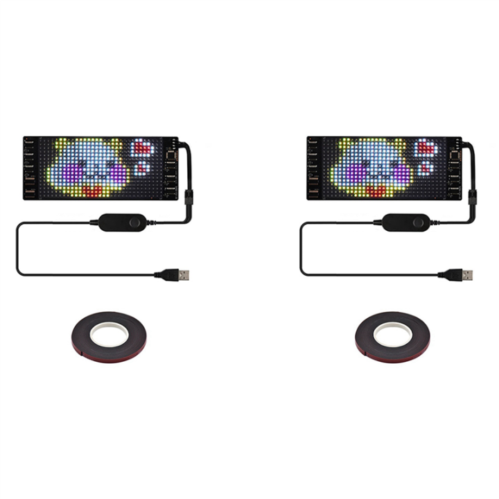 TWEXQNY 2X LED Pixel Panel,USB 5V Flexible LED Module RGB Scrolling ...