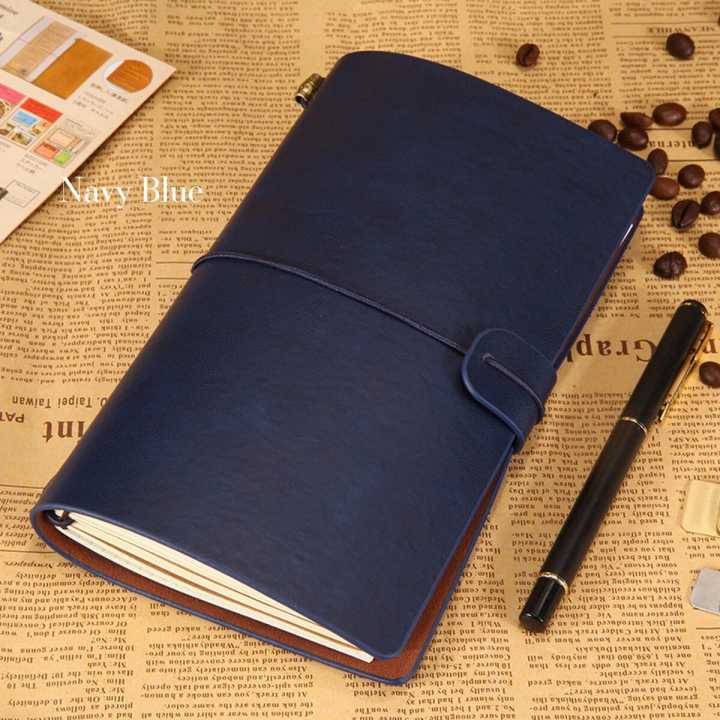 PU Leather Diary Travel Journal Notebook Strap Buckle Stationery ...