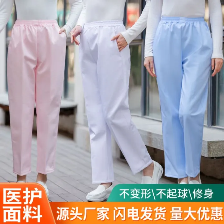 White Coat Medical Women's White Elastic Waist Nurse Pants plus Size ...