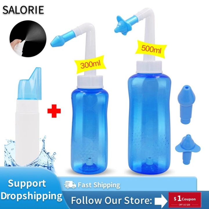 【hot】 300/500ML Nasal Irrigator Nasal Wash Cleaner Spray Neti Pot Rinse ...
