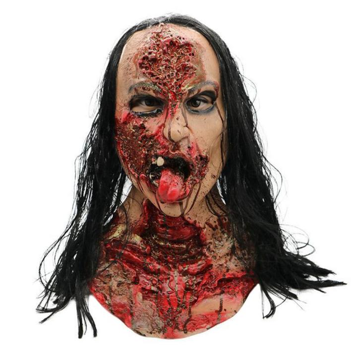 Halloween Masks Horror Haunted House Decoration Bloody Long Hair Ghost ...