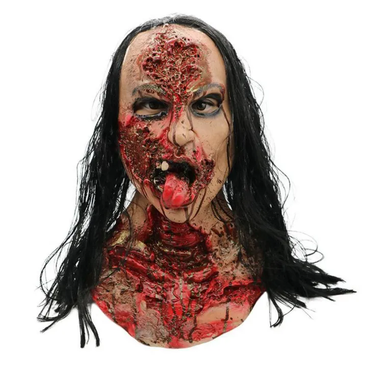 Halloween Masks Horror Haunted House Decoration Bloody Long Hair Ghost ...