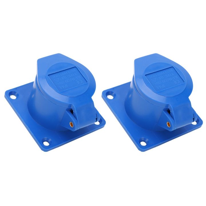 2 Pcs Manufacturing Plants 3 Pin 16A Industrial Power Socket 2P+E IP44 ...