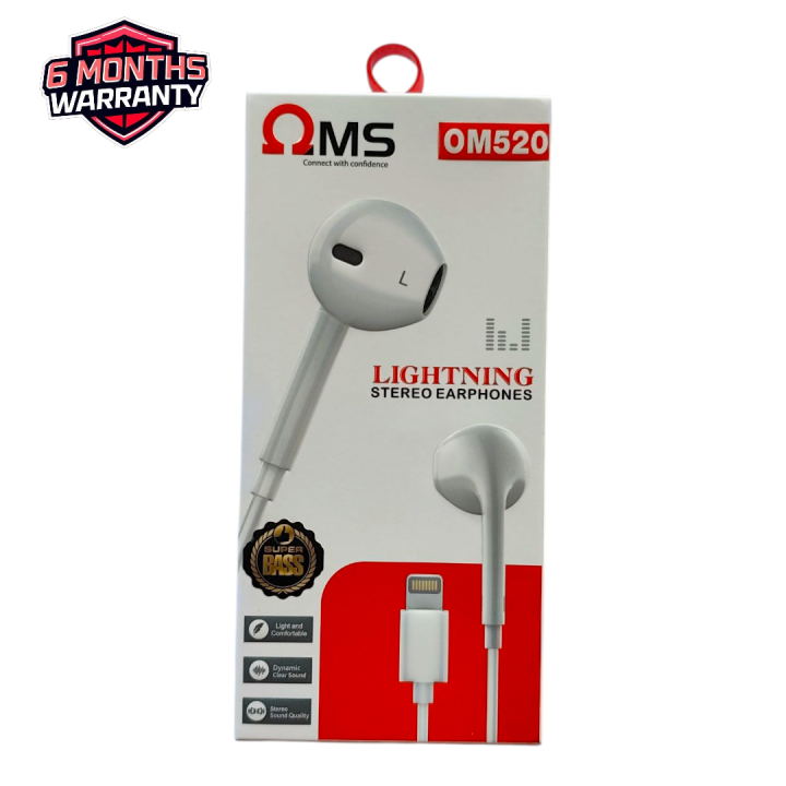 OMS Lightning Stereo Earphones OM 520 | Daraz.lk