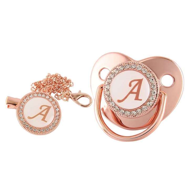 New 26 Letters High-end Soothing Mouthpiece Rose Gold Baby Sleeping ...